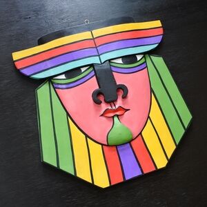 Vintage | Art | Vintage Laurel Burch Painted Wood Carved Tribal Aztec ...